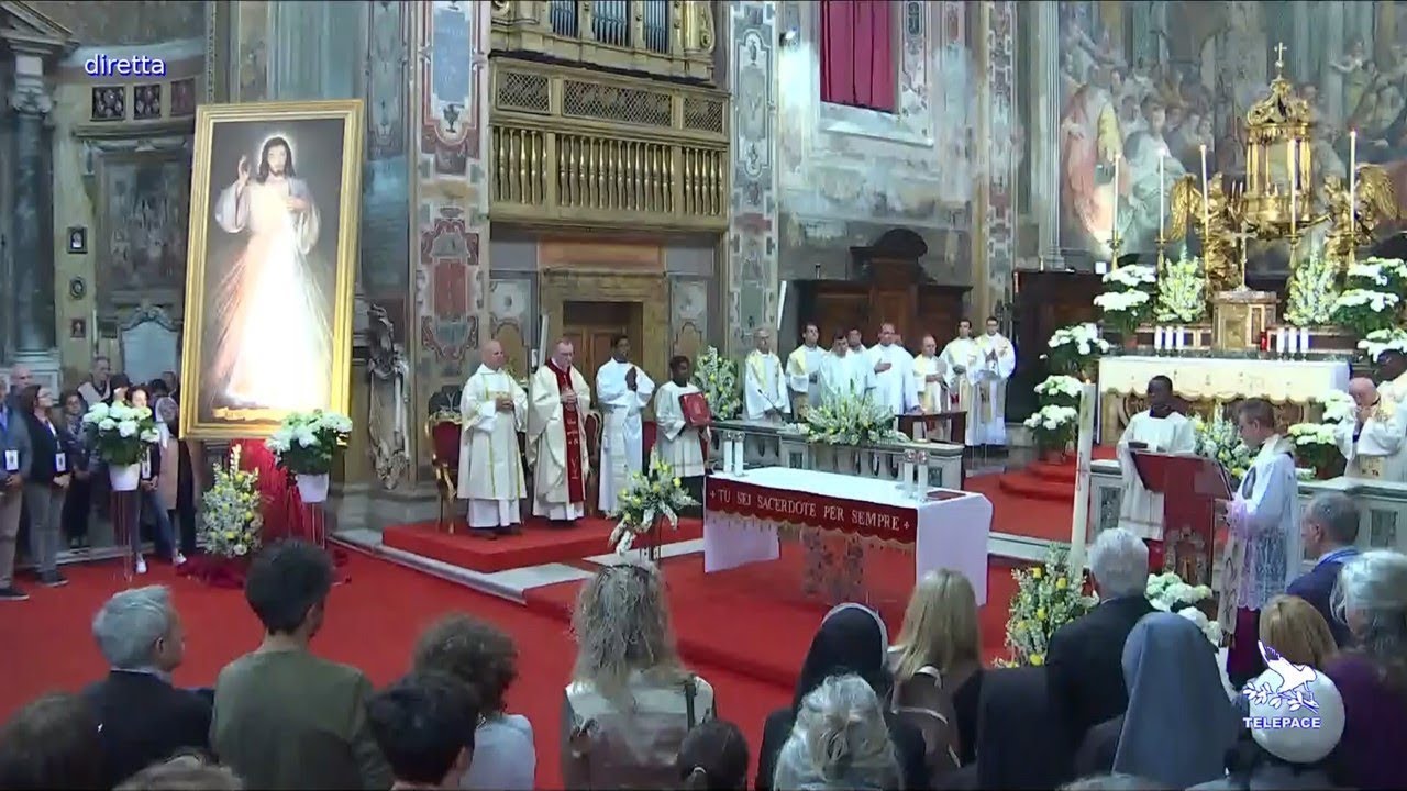Holy Mass on Divine Mercy Sunday, from the Church of Santo Spirito in ...