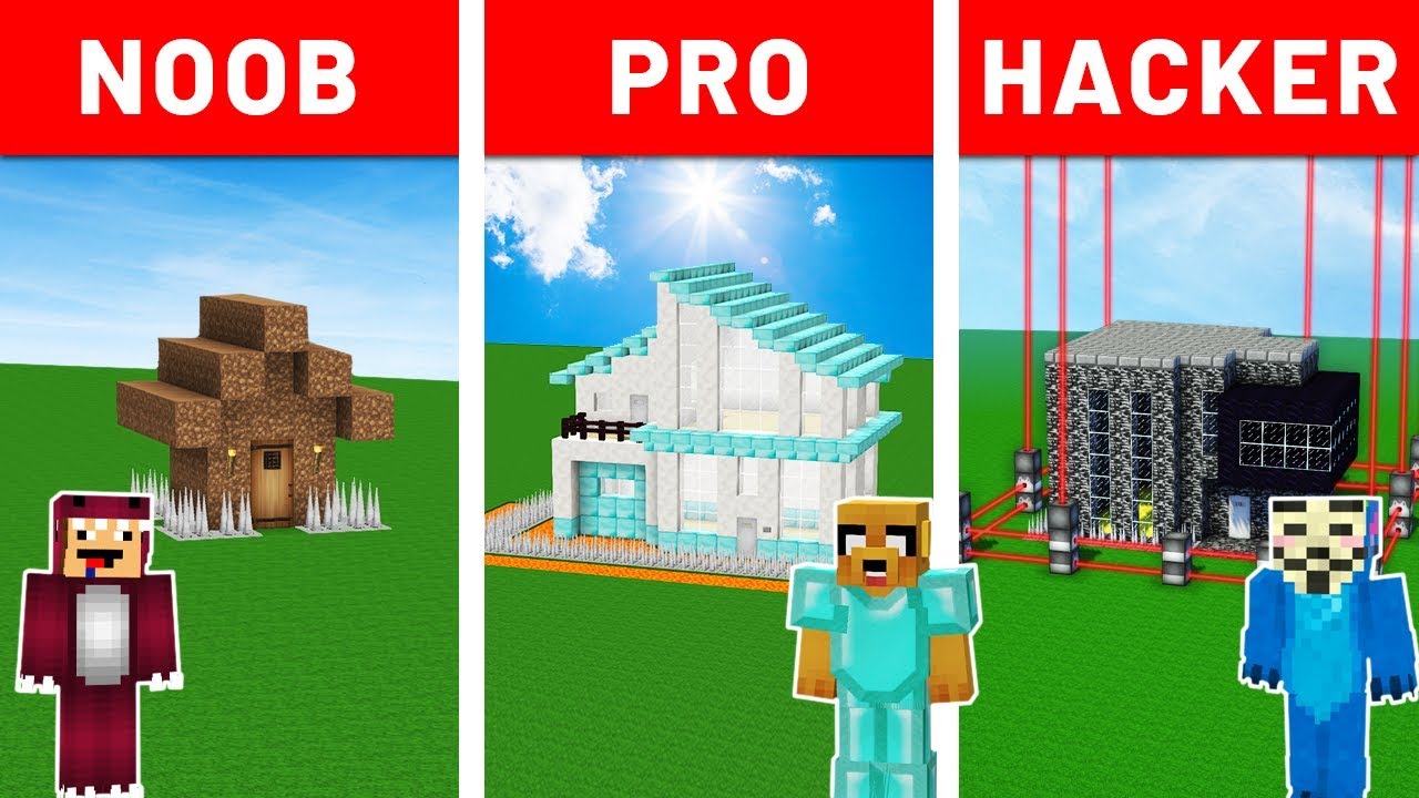 MINECRAFT NOOB vs PRO vs HACKER 😂 ¡RETO DE LA BASE SUPER PROTEGIDA! | # ...