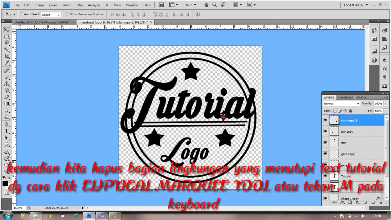 Tutorial membuat logo sederhana di photoshop - YouTube