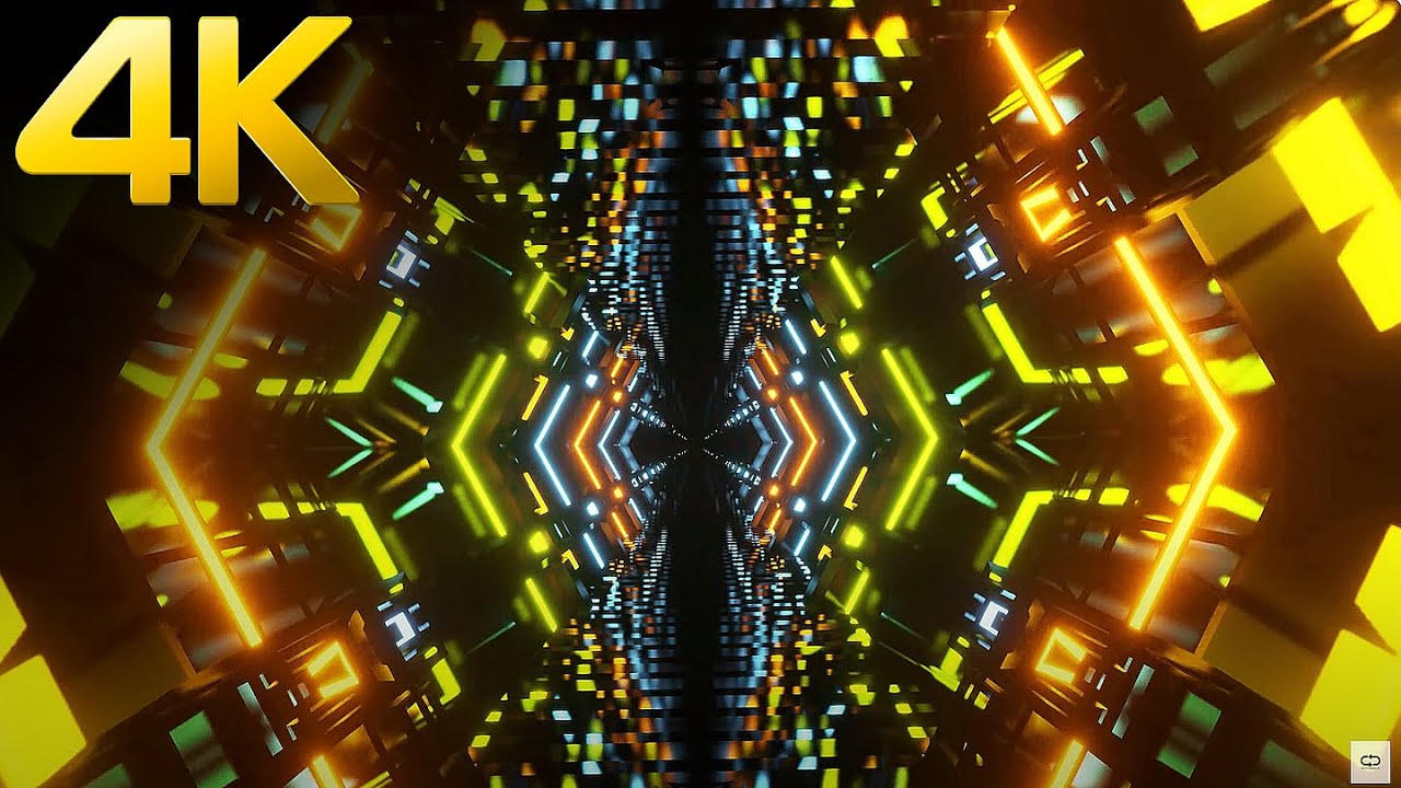4K Abstract Mirror reflection TV Screensaver Neon Light Relaxing Sci-Fi ...