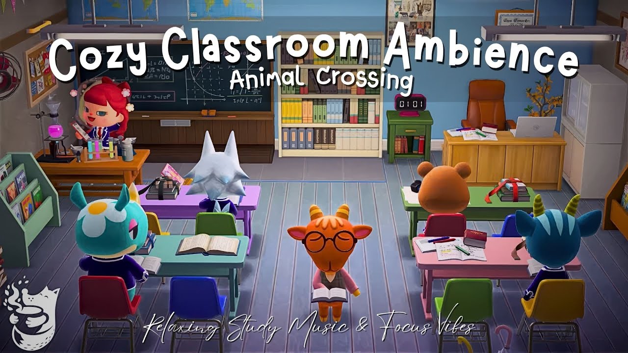 Cozy Classroom Ambience 🎓 | Study with Animal Crossing Friends ...