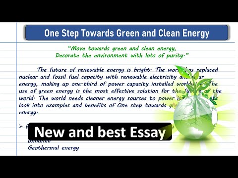 One step towards green and clean energy essay in English | Clean and ...
