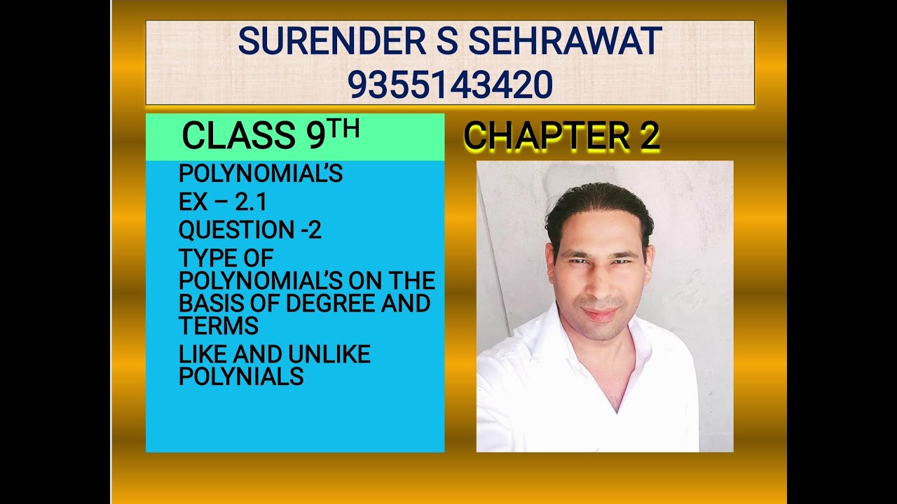 9TH CLASS , CHAPTER- 2, #POLYNOMIALS,EXERCISE- 2.2, QUESTION-2, # ...