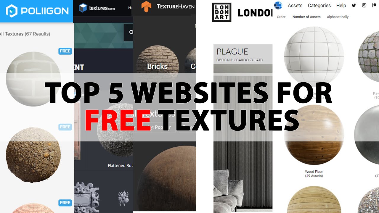 TOP 5 WEBSITES FOR FREE TEXTURES - YouTube
