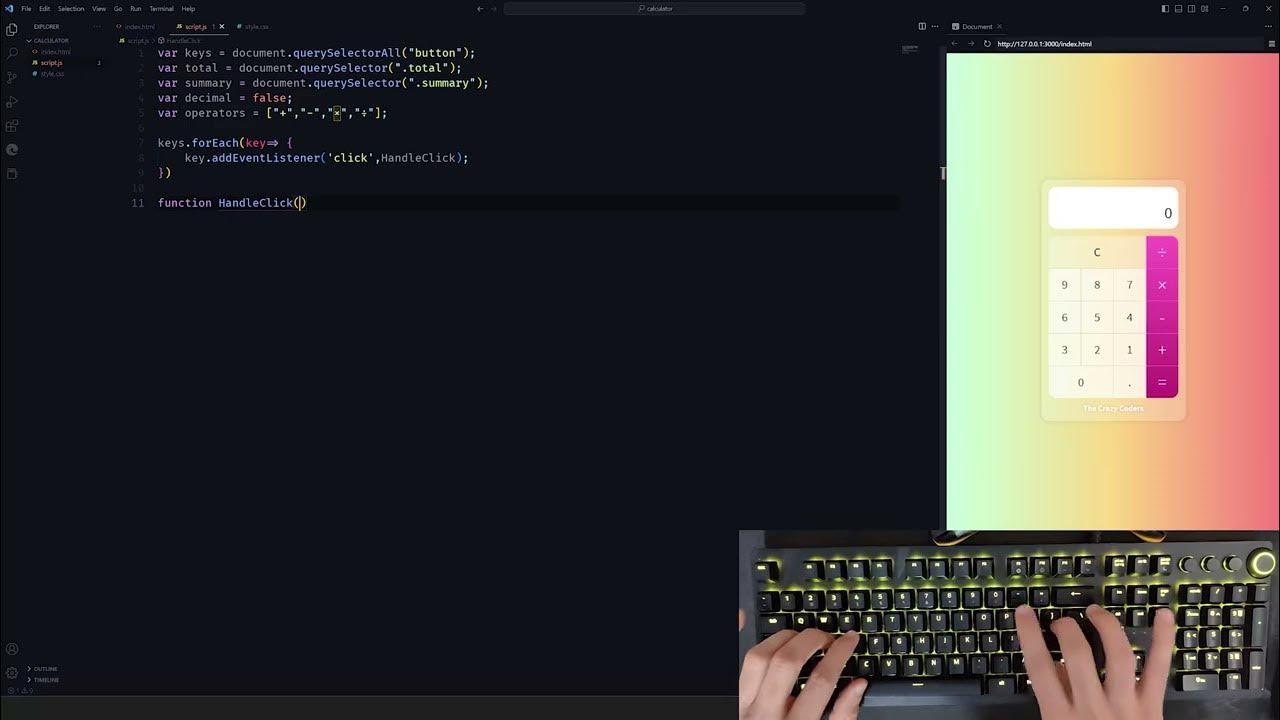 ASMR Programming - Calculator with JavaScript and CSS - No Talking - YouTube