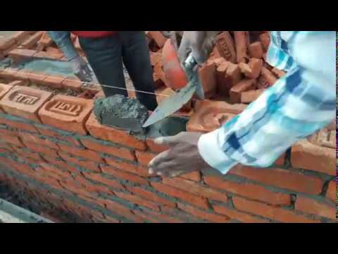 Constructing a Single brick (4.6)" Inch Wall Casting working on site ...