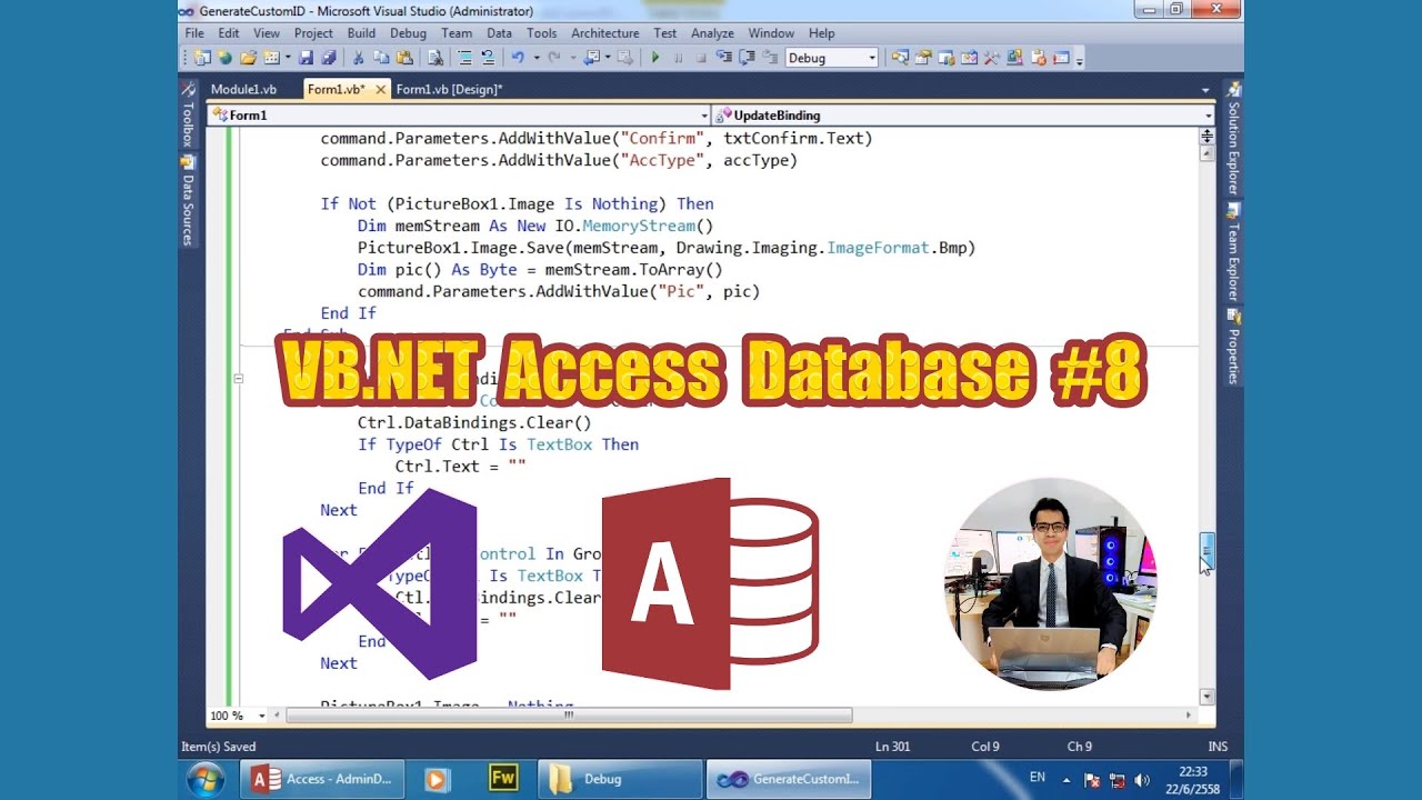 VB.NET Tutorial 8. How to Insert data with images into the database (3/ ...