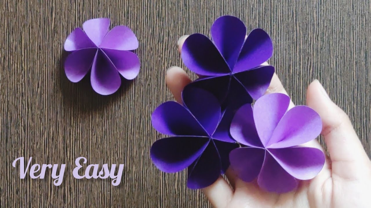 Very easy paper flowers | How to make an easy paper flower? | easy ...