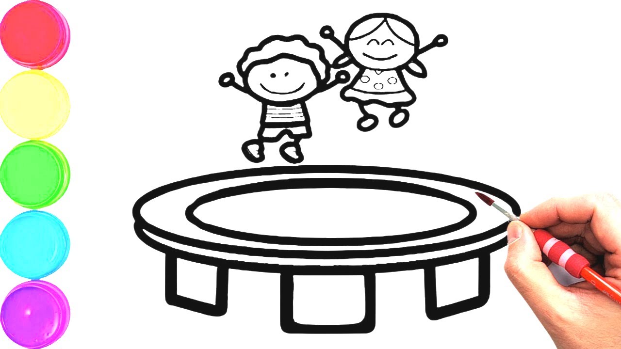 Trampoline Drawing, Painting & Coloring For Kids and Toddlers_ Child ...