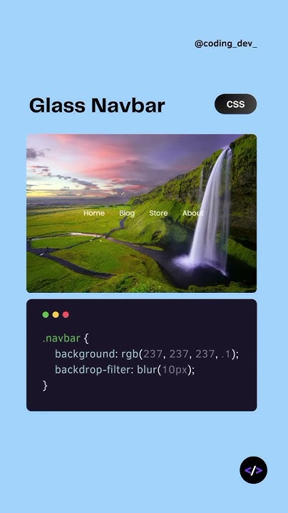 Glass Navbar Using Css 🤩 Frontenddeveloper Youtube