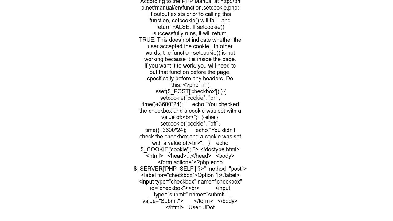 Php Setcookie Not Working Youtube