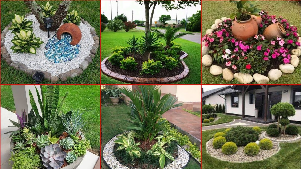 Round shape rock garden design #newdecorationideas - YouTube