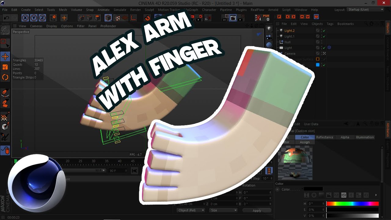 Alex arm finger concept [Cinema 4D] - YouTube