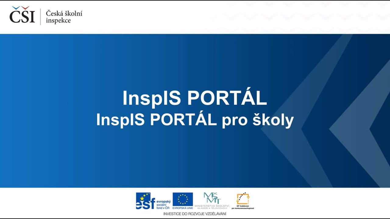 InspIS PORTÁL - Videomanuál 2 - Popis InspIS PORTÁLU pro školy - YouTube