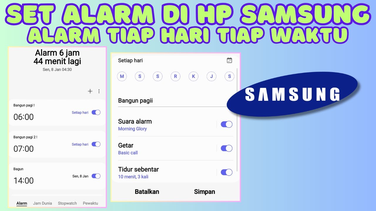 Cara Mengatur Alarm di HP Samsung - YouTube