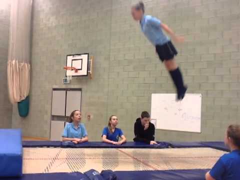Front drop half twist out - Trampolining - YouTube