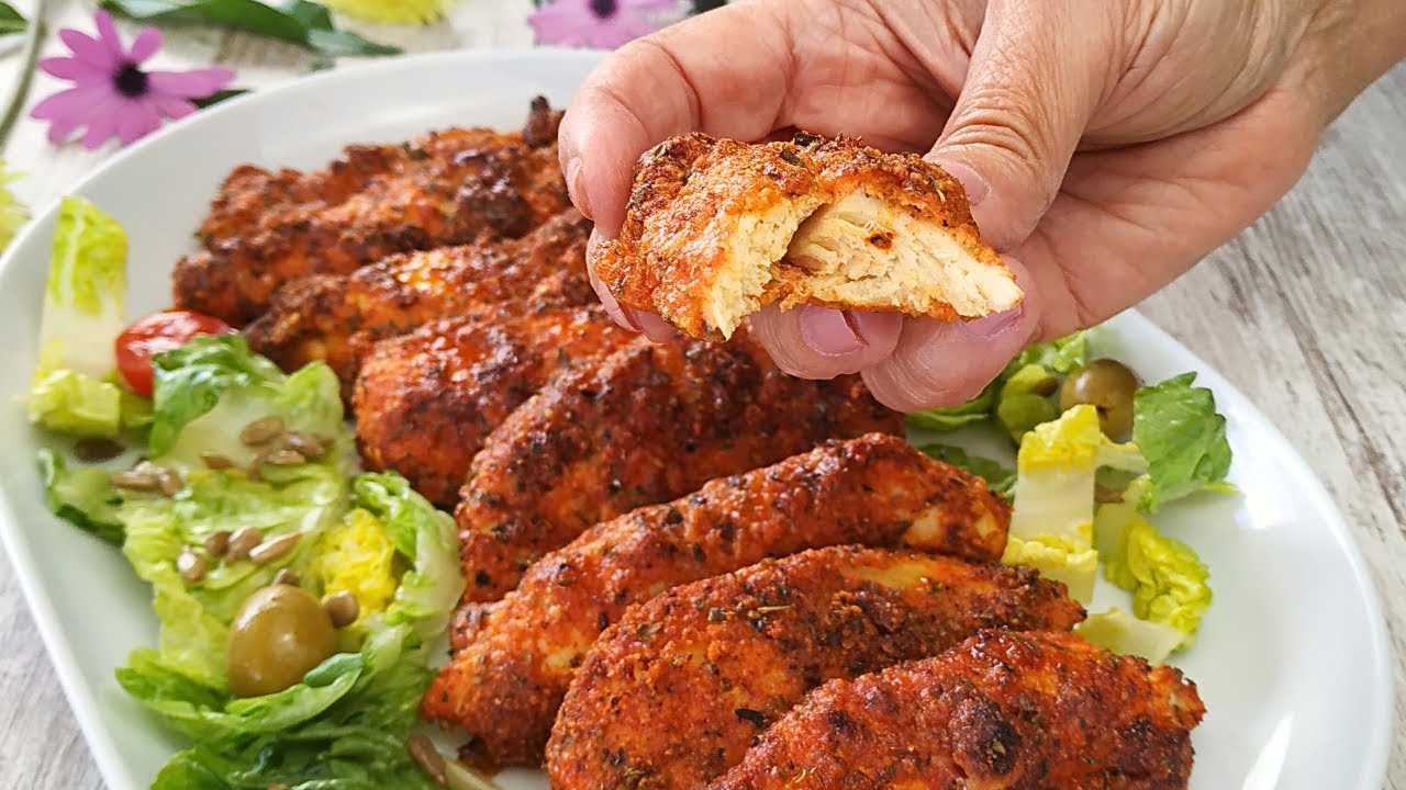 🐤🐤Solomillos de Pollo Crujientes ¡SIN freír y SIN Pan Rallado! - YouTube