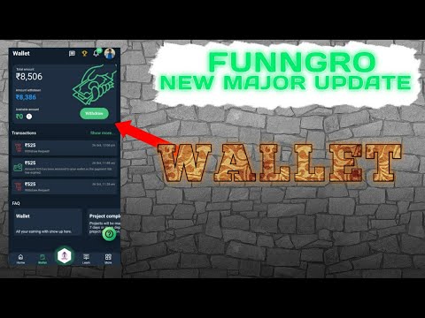 FUNNGRO NEW UPDATE | FUNNGRO NEW WALLET UPDATE | TRANSFER MONEY TO UPI ...