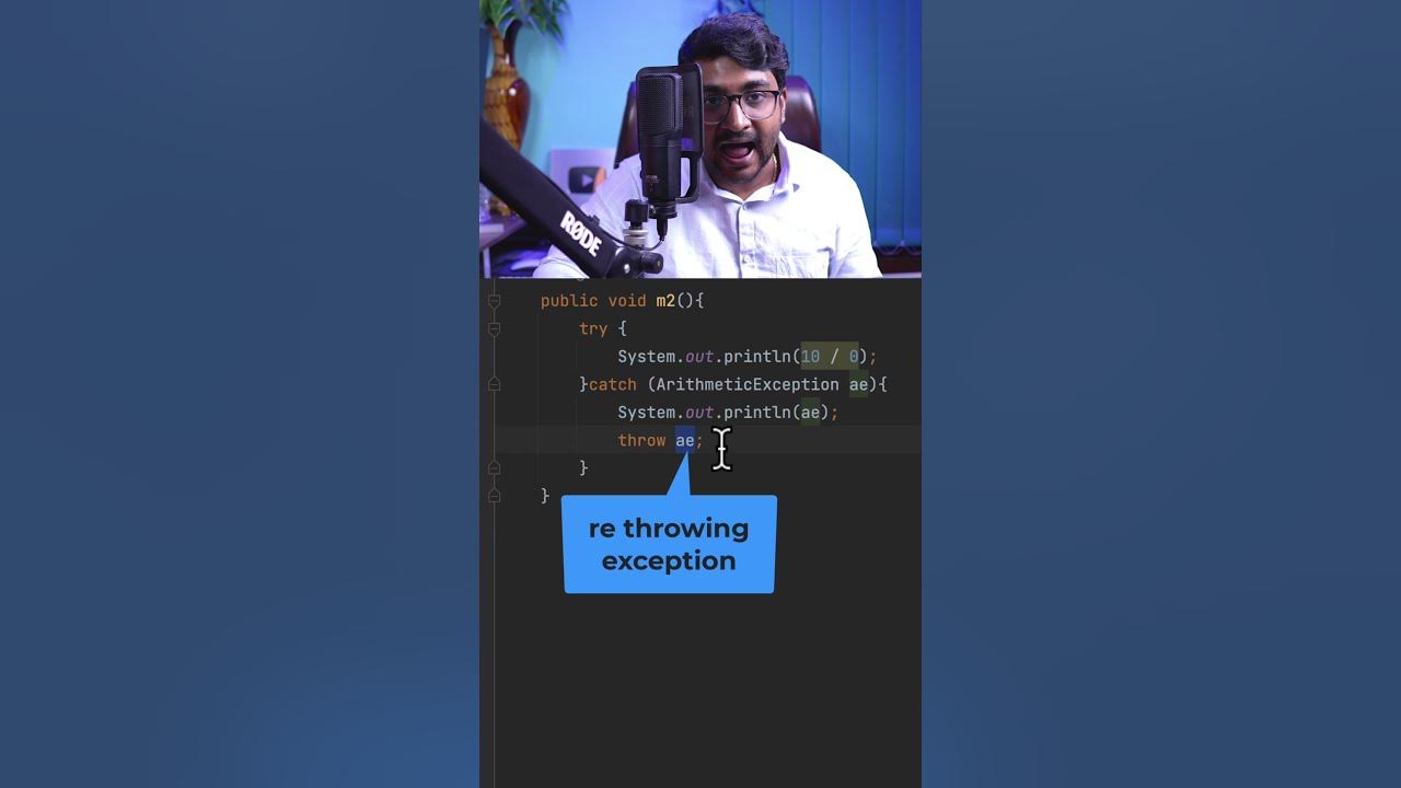 Java interview shorts 20 - What is re throwing an exception in Java ? - YouTube