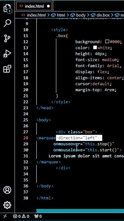 marquee tag in html #shorts #youtubeshorts #shortvideo #coding #programming #codingtips - YouTube