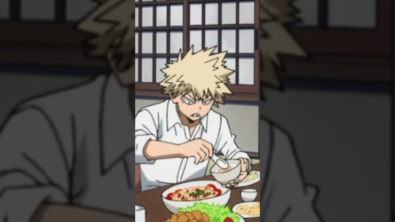 Bakugo angrily eating fuyumi's cooking - YouTube