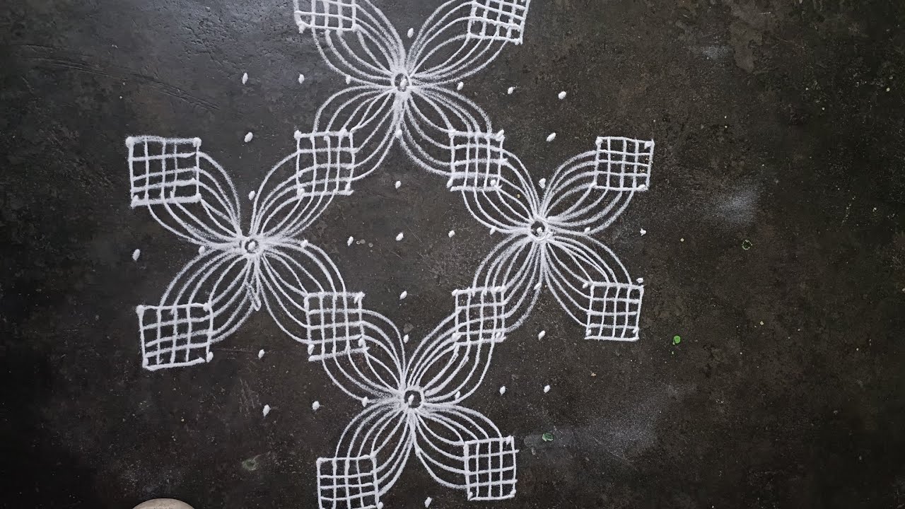 makar sankranti rangoli || dot rangoli || podikolam - YouTube
