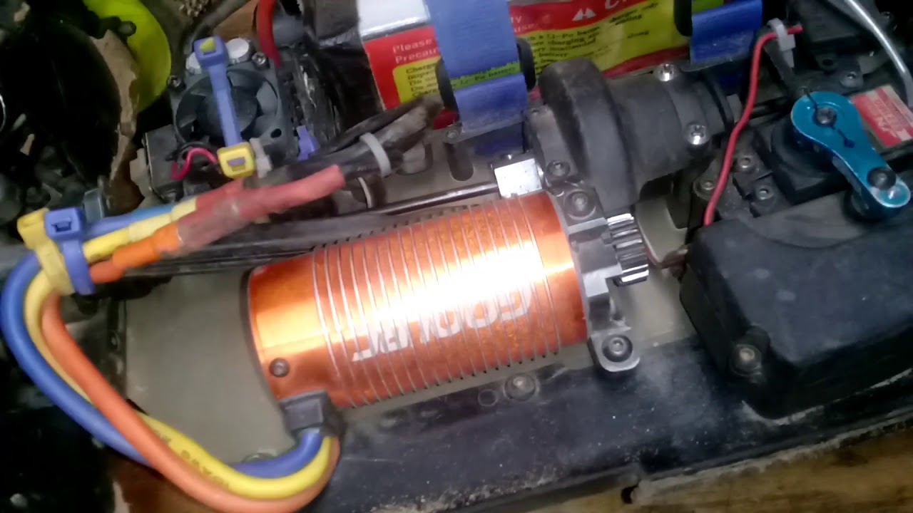 Goolrc 4076 1/8 scale motor review. - YouTube