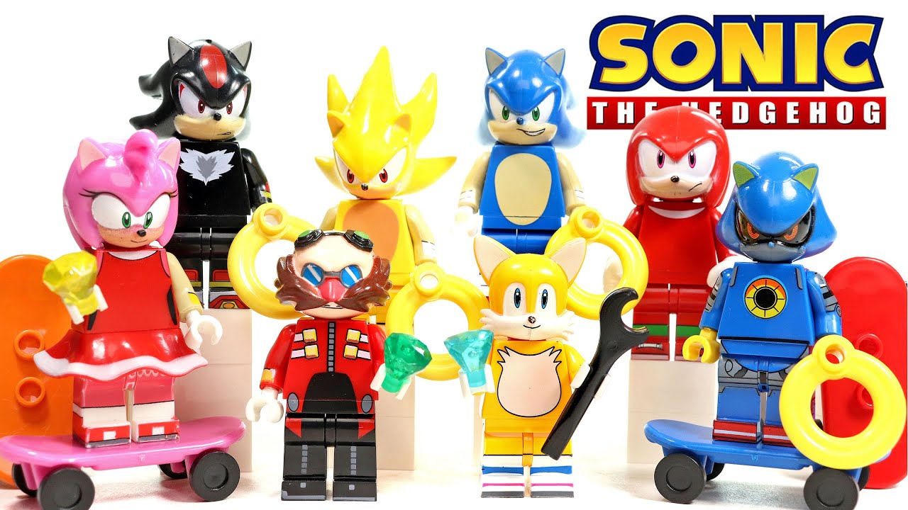 SONIC THE HEDGEHOG Unofficial LEGO Minifigures 4K Knuckles Tails Silver ...