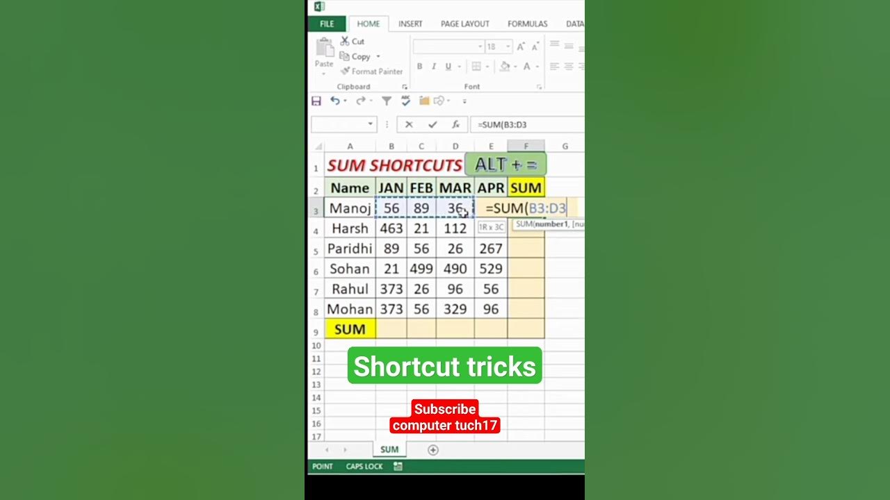 excel formula | excel formula sum | excel | data entry | #formula #shortcut #shorts # ...