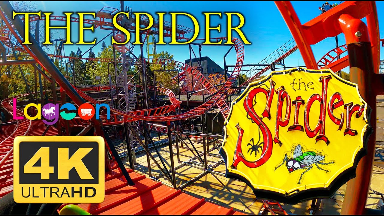 The Spider Roller Coaster Backwards (4K) POV - Lagoon Amusement Park ...