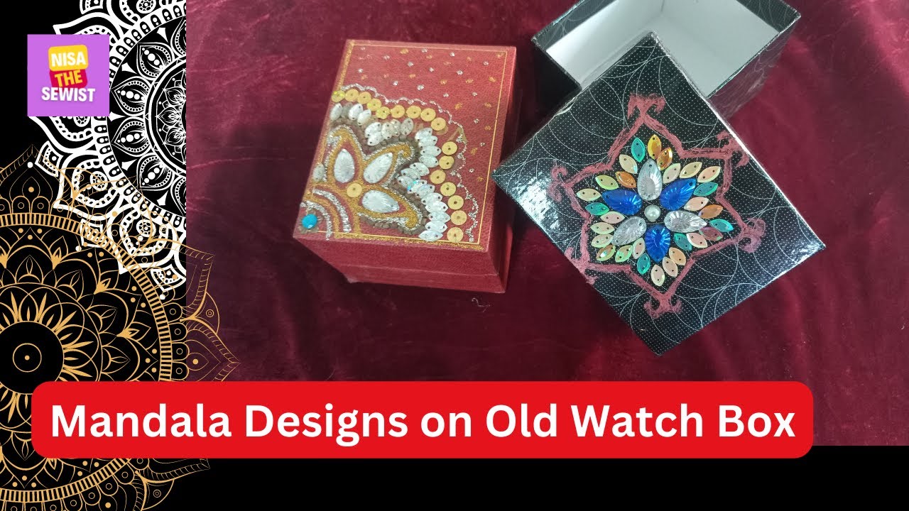 Upcycling an Old Watch Box | Bedazzled Mandala Design on a Pretty ...
