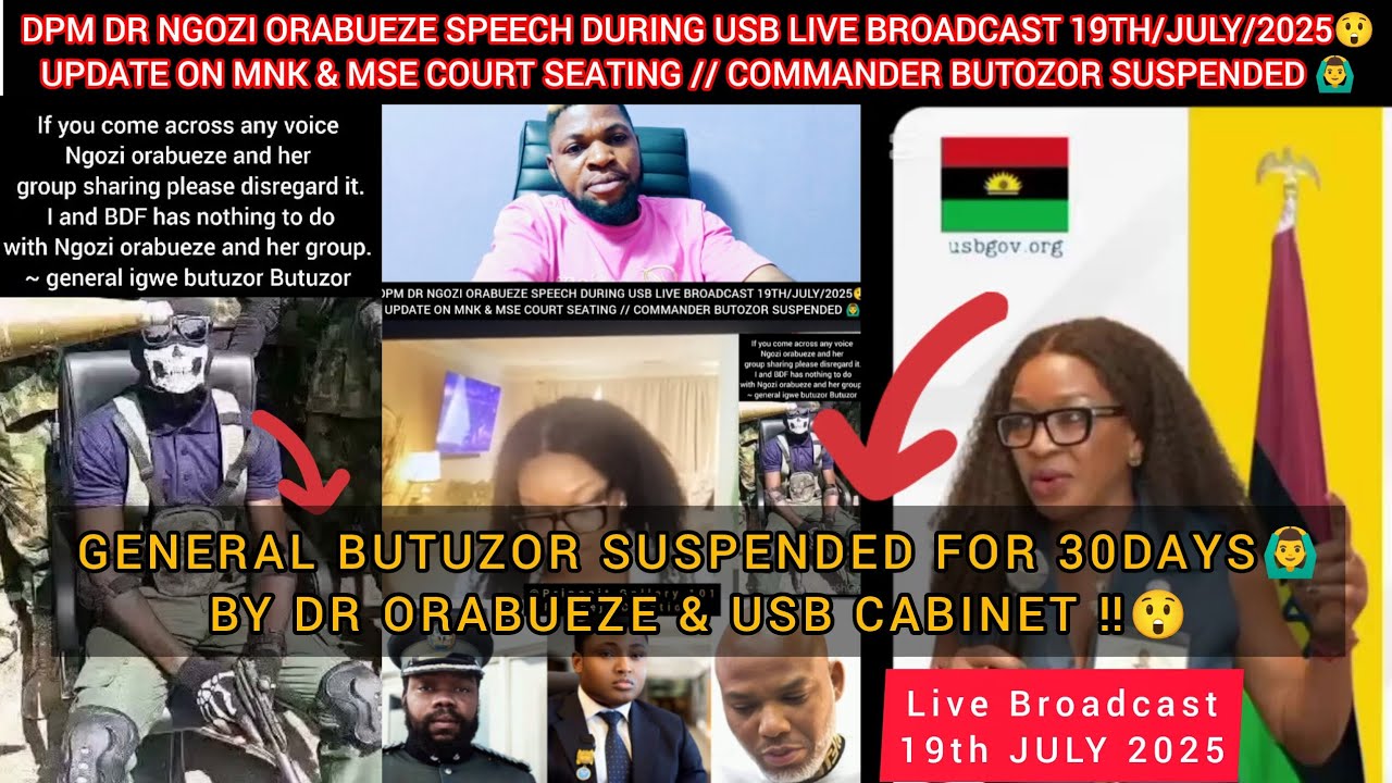 DR NGOZI ORABUEZE SPEECH DURING USB LIVE BROADCAST 19/JULY/2025‼️😲 ...