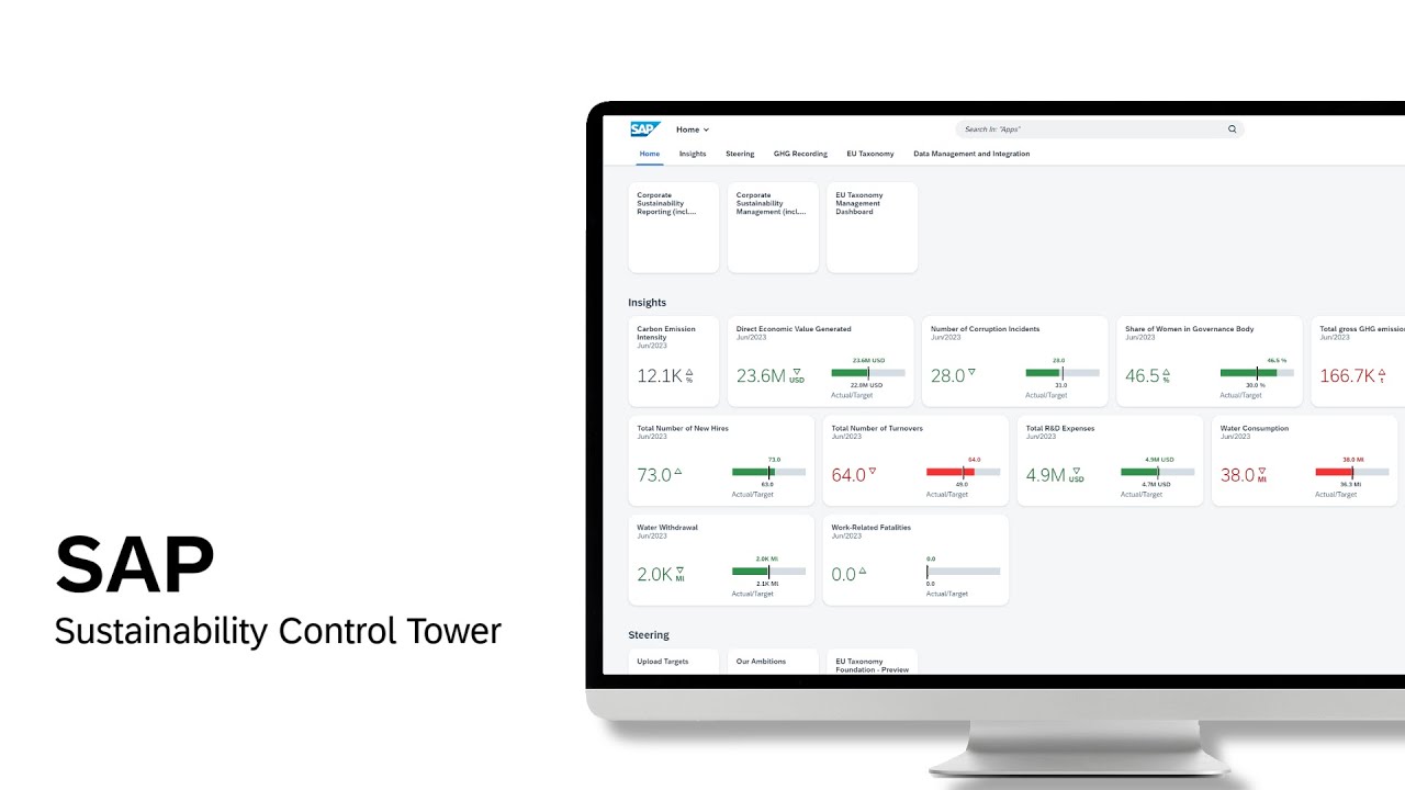 SAP Sustainability Control Tower - ESG Platform - YouTube