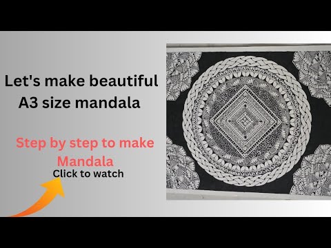 Let's make A3 size Mandala [A3 size Mandala, Full page mandala] - YouTube