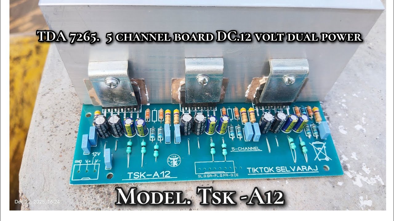 TDA 7265. 5 channel board DC.12 volt dual power. TSK -A12 - YouTube