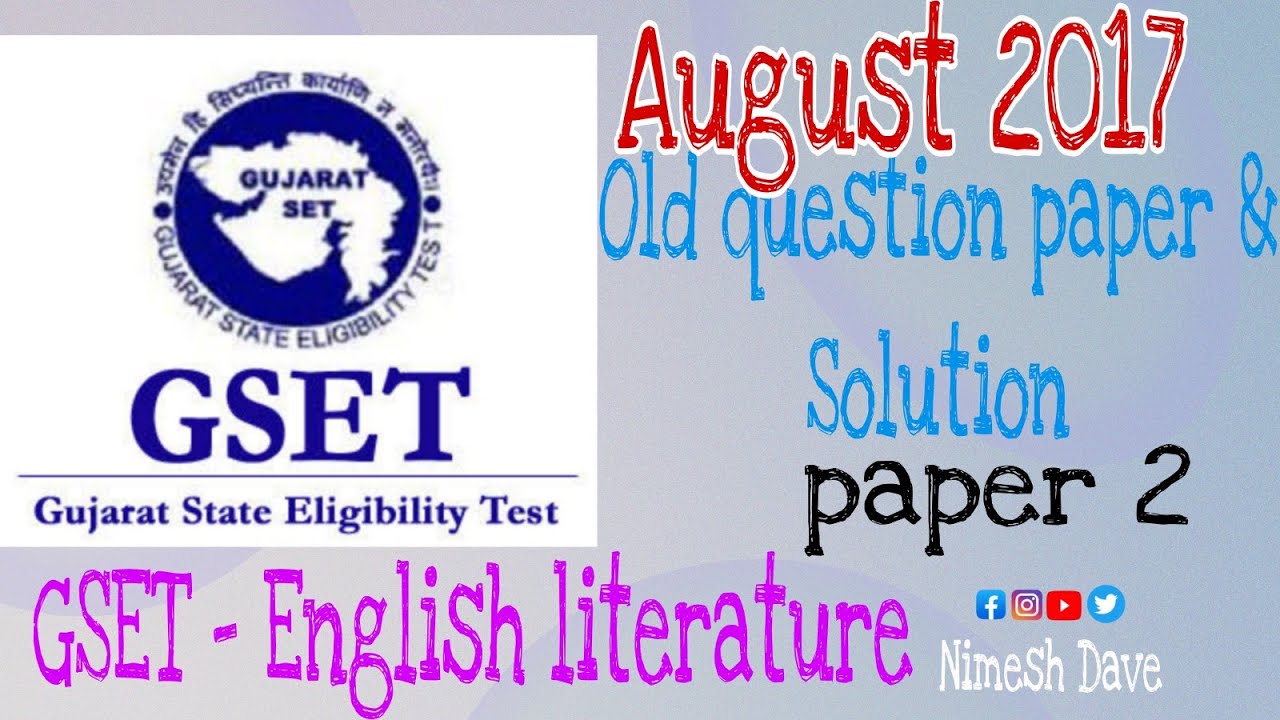 NET/ GSET - ENGLISH QUESTION PAPER & ANSWER KEY - YouTube