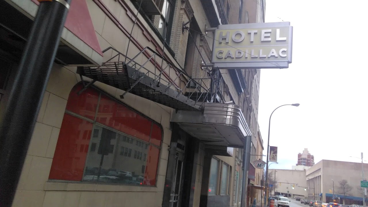 Outside the Hotel Cadillac on Chestnut Street in Rochester, New York ...
