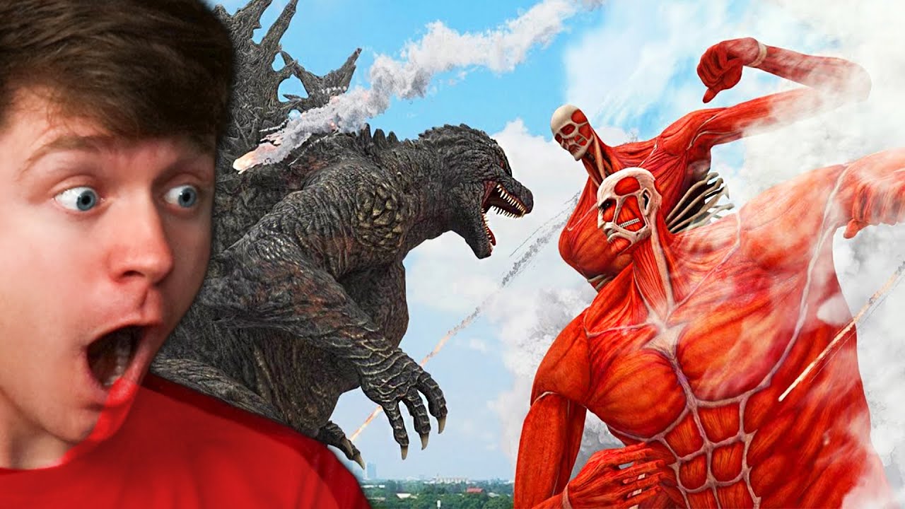 GODZILLA MINUS ONE vs ATTACK ON TITAN in REAL LIFE! - YouTube