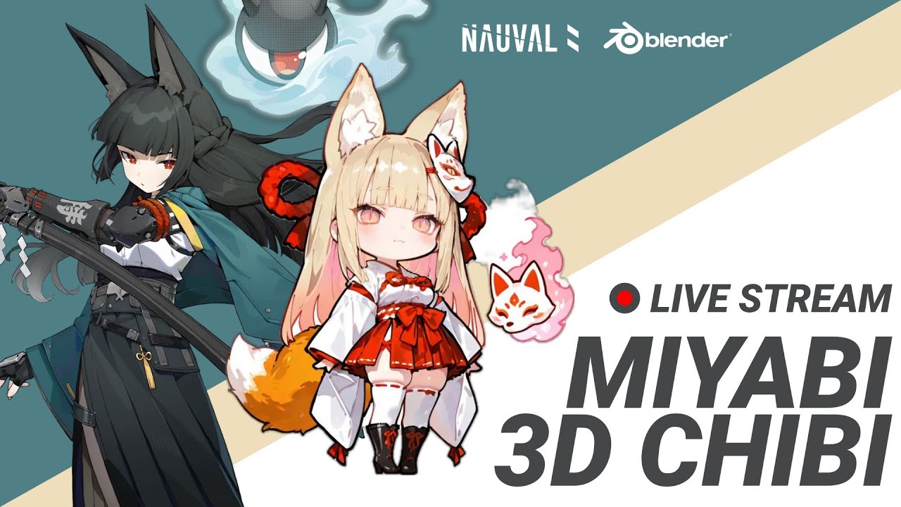 Miyabi Chibi from Zenless Zone Zero 3D Modelling Live Stream | Part 1 ...