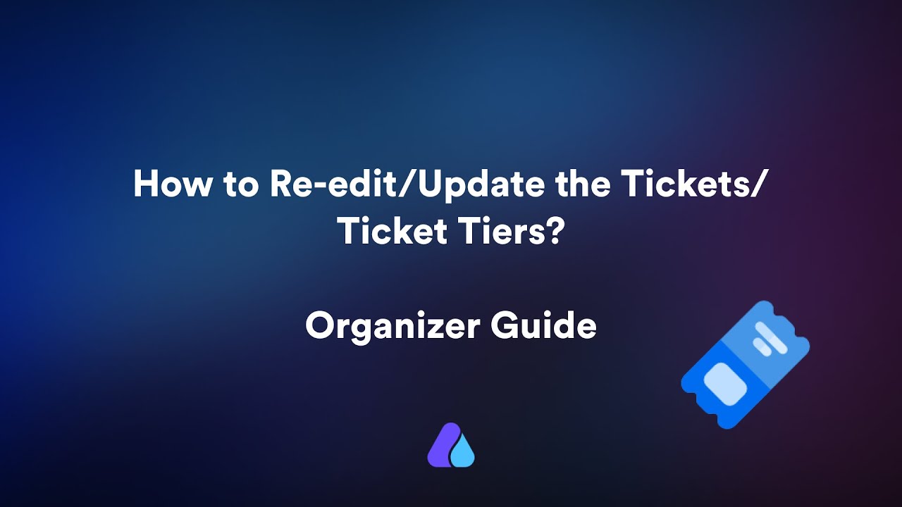 How to re-edit/update the ticket/ticket tiers? | #Airmeet # ...
