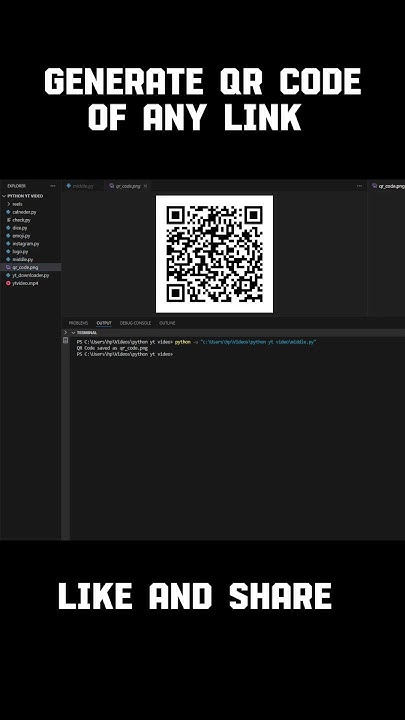 Make Any Link Qr Code Using Python 🤖 Python Pythonprogramming Youtube