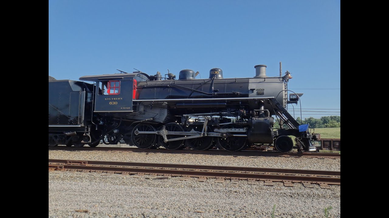 Southern 630 Steam Locomotive on NS 958 Steam Excursion Leaving Roanoke ...