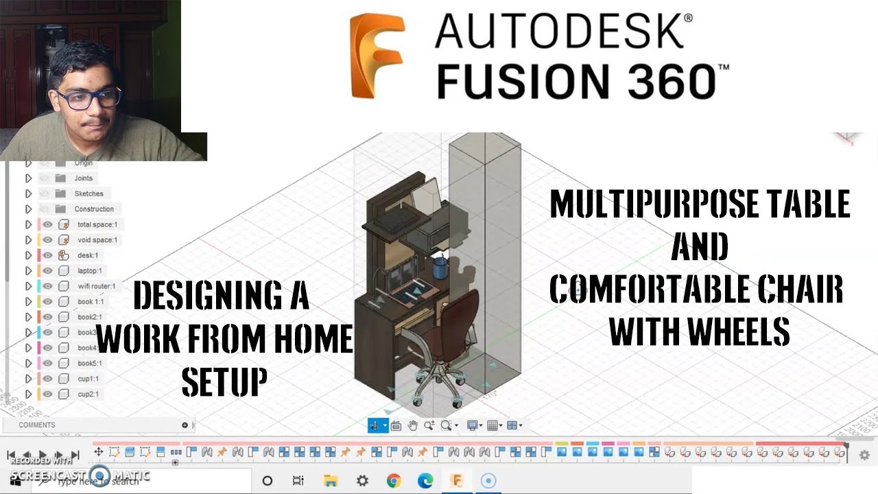 DESIGNING A WORK FROM HOME SETUP ( MULTIPURPOSE TABLE AND CHAIR WITH ...