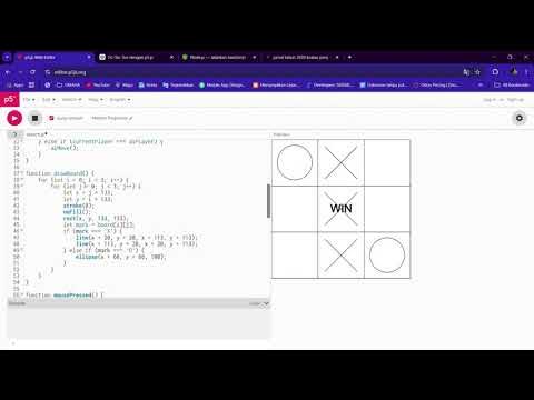 APLIKASI GAME TICTACTOE MENGGUNAKAN P5.JS - YouTube