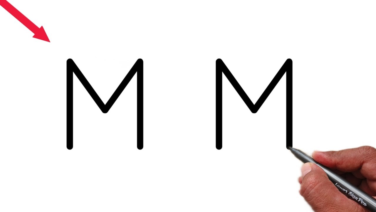 How to draw beautiful drawing from letter M | Easy Step By Step Design ...