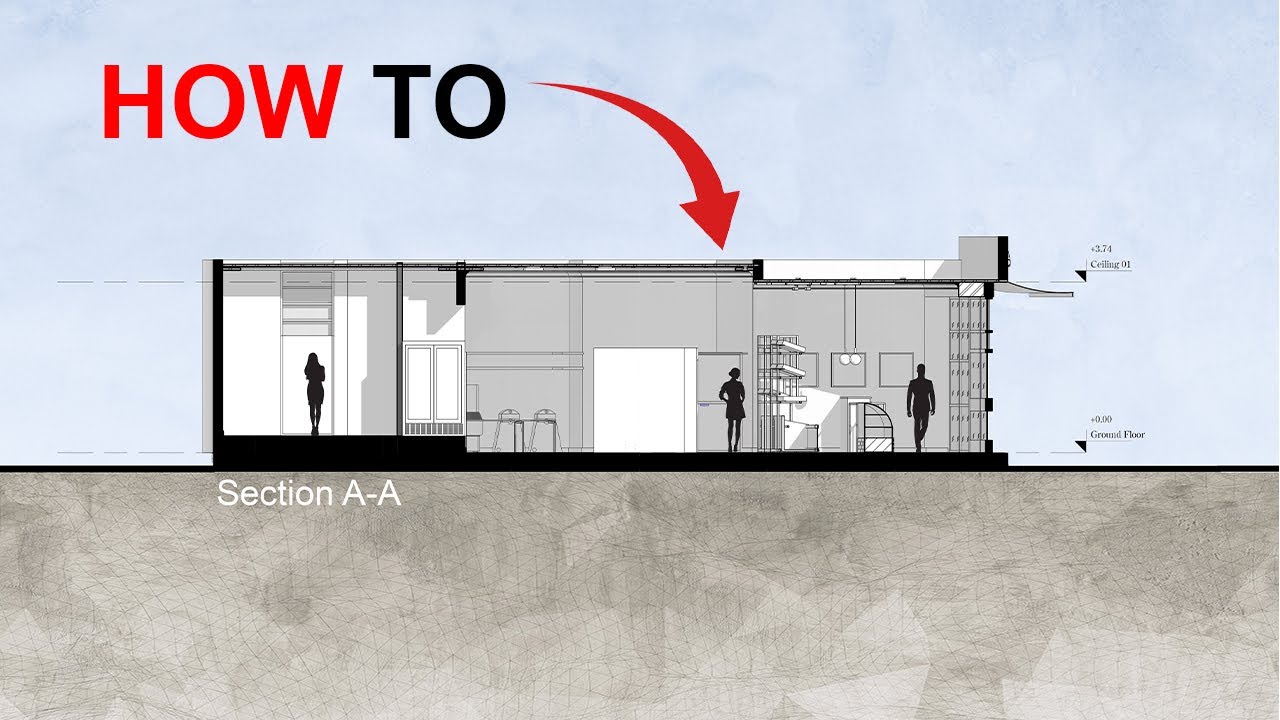 How to make Section From Revit and Edit it in Photoshop - YouTube