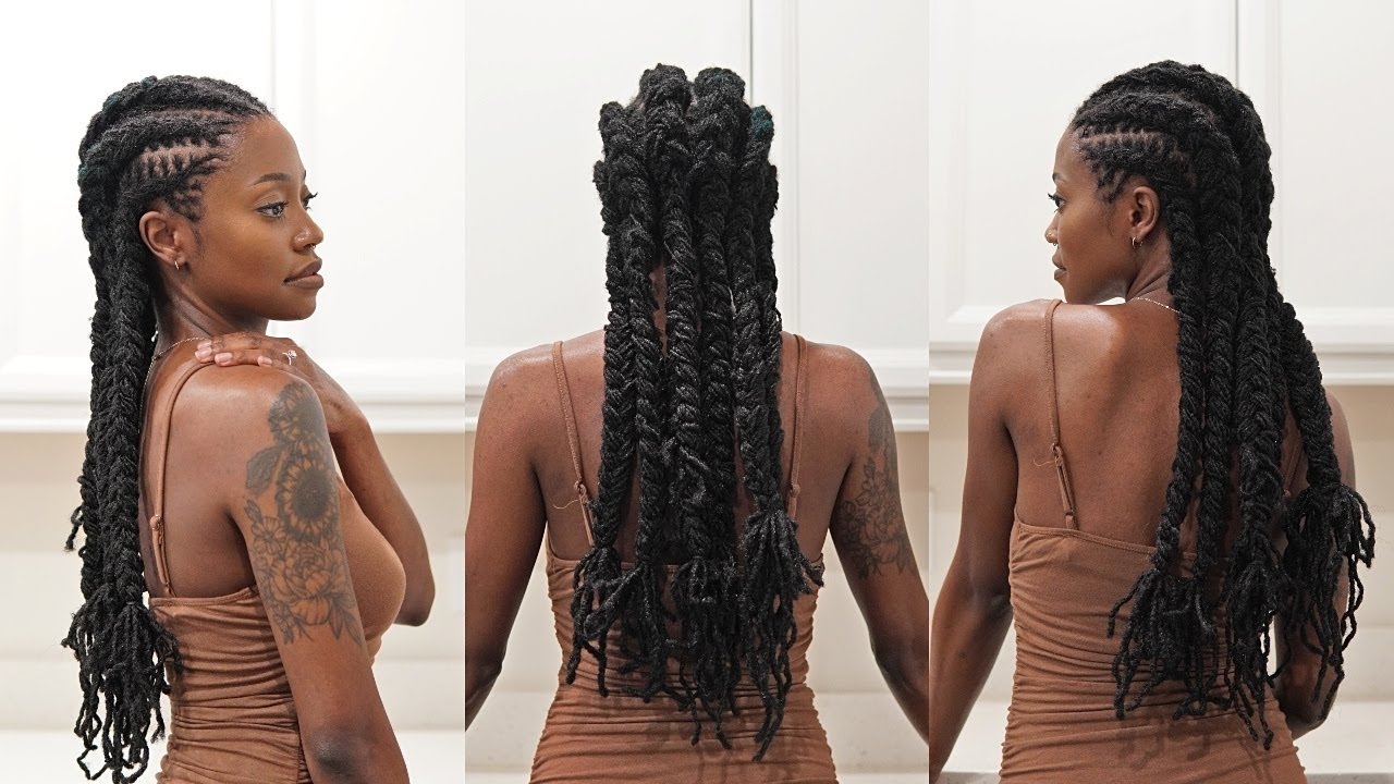 Cornrows With Extensions On My Microlocs Keke J Youtube