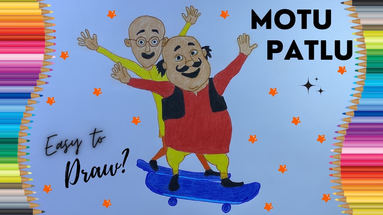How to draw Motu Patlu ? || Motu Patlu cartoon drawing || Kids cartoon ...