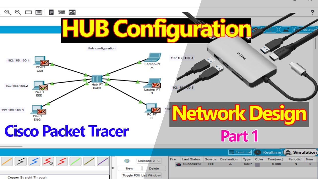 Hub configuration || Cisco Packet Tracer (part 1) | বাংলায়- with Nayon ...