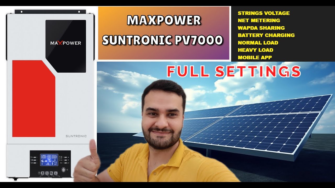 Maxpower Suntronic 6kw PV7000 Solar Inverter Settings| Net Metering ...